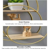 LASIEYO Round Wall Shelf, Wall-Mounted Circular Shelf, Wood & Metal ...