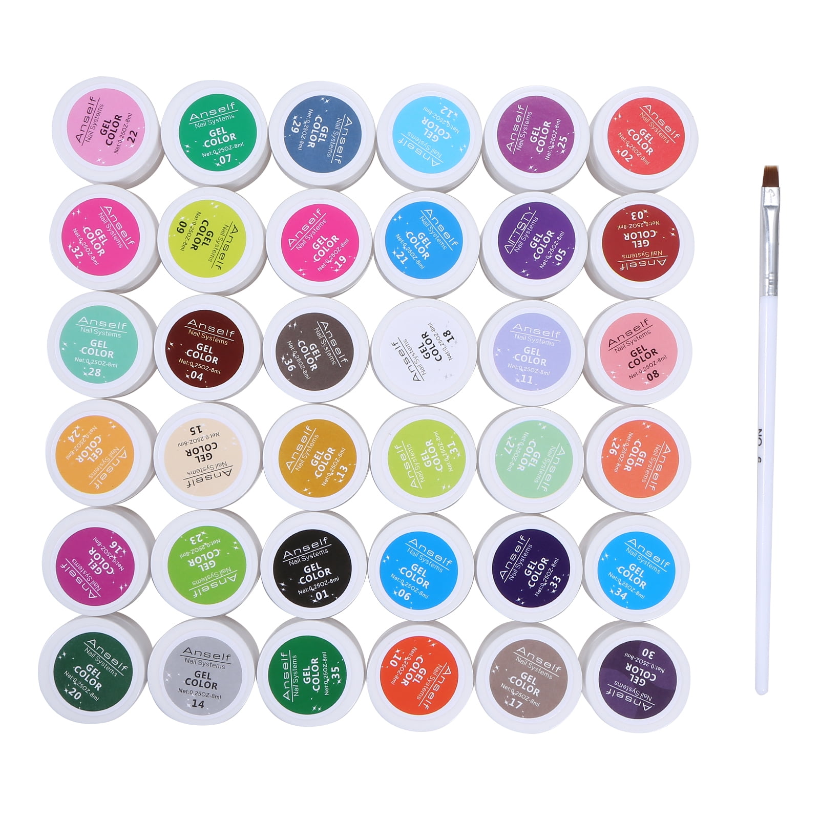 Anself Esmalte de uñas Anself con 36 colores vivos y pincel incluido ...