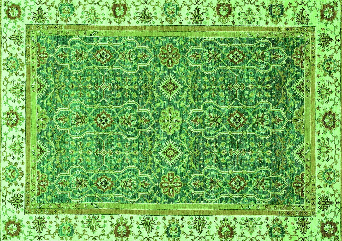 Ahgly Company Indoor Rectangle Abstract Green Modern Area Rugs, 2' x 5 ...