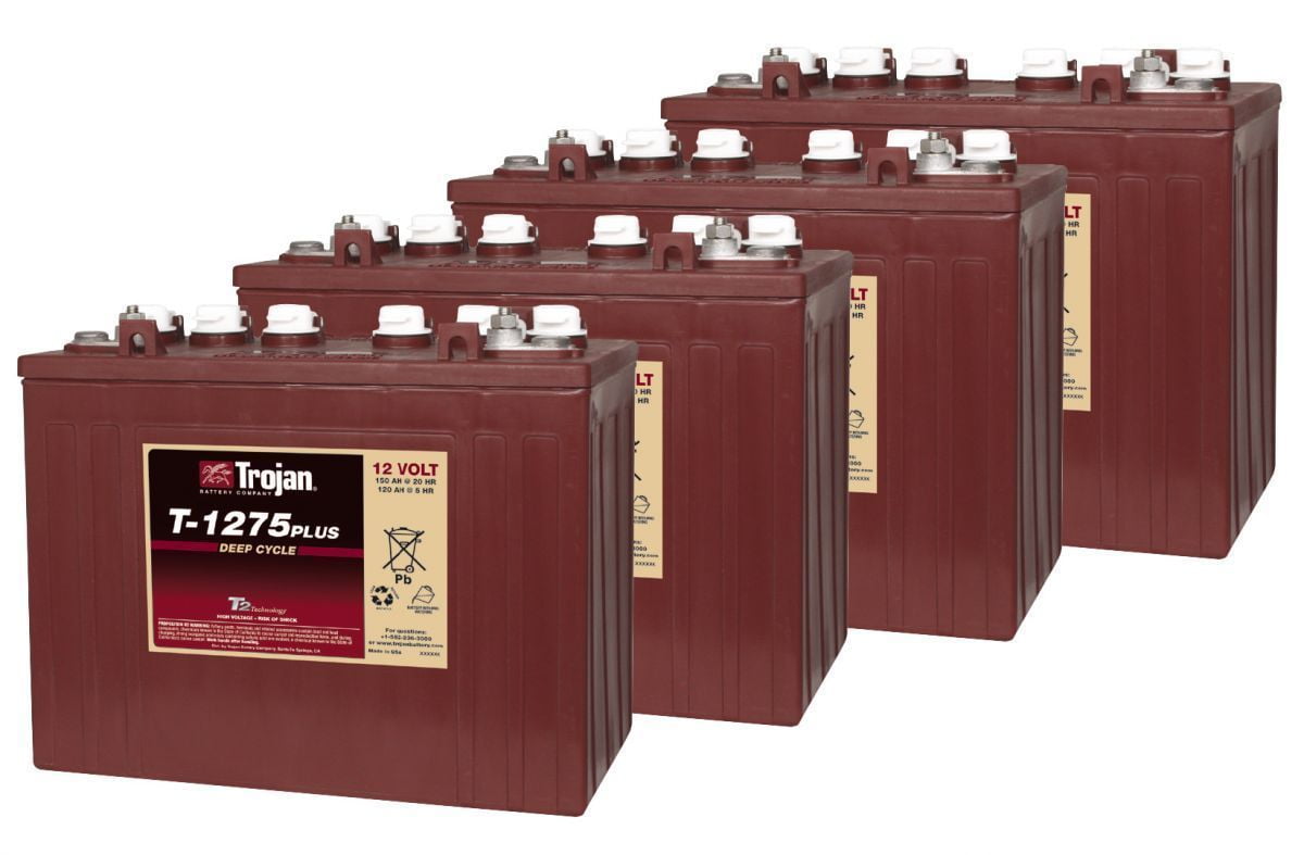 Trojan T1275 12 Volt, 150 AH Deep Cycle Battery - 4 Pack - Walmart.com