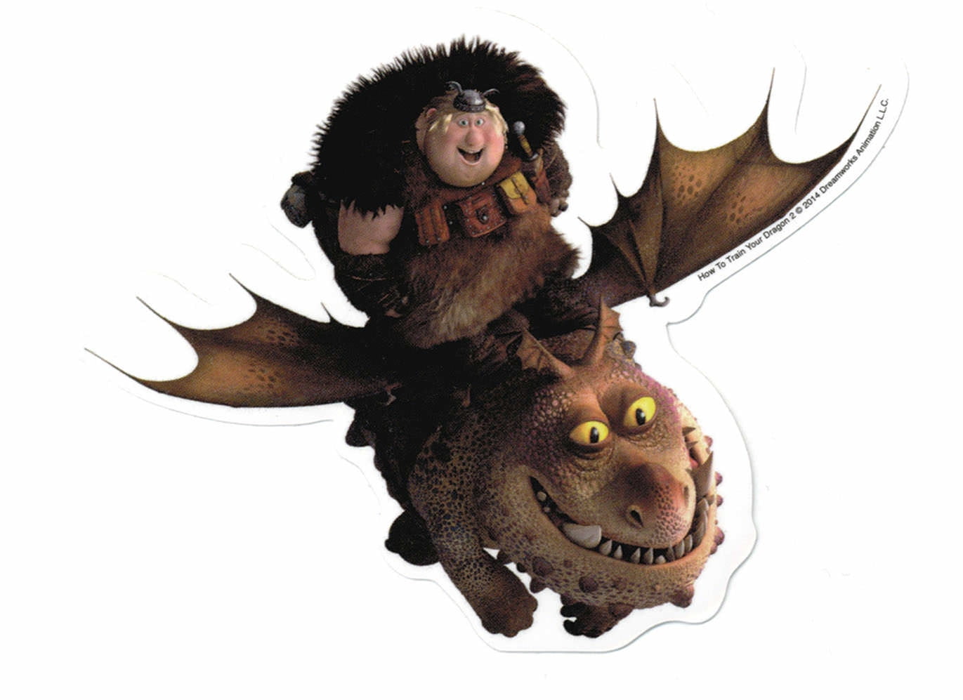 How To Train Your Dragon 2 Fishlegs and Meatlug Sticker - Walmart.com