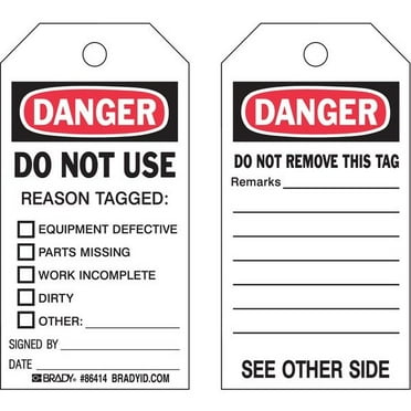 Electromark Danger Tag,5-3/4 x 3 In,Cardstock,PK25 Y604111 - Walmart.com