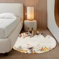 6ft Round Rug Fall Grey Orange Area Rugs for Living Room Bedroom ...