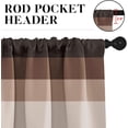 Brown Kitchen Window Curtains Valance and Tier Set 36 Inch, Striped ...