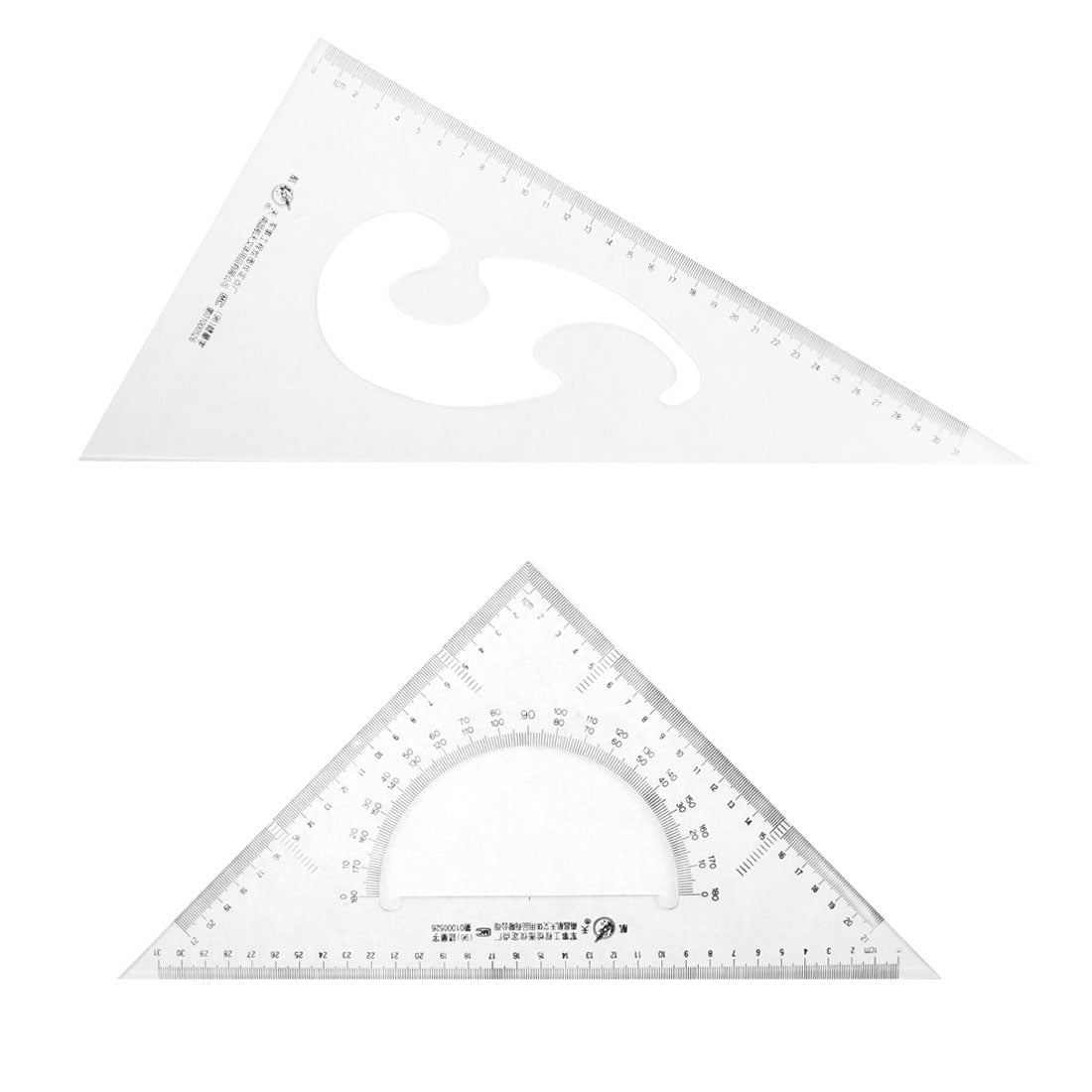 Stationery 30/60 45 Degree Triangle Rulers Protractor Drawing Tool 2 ...