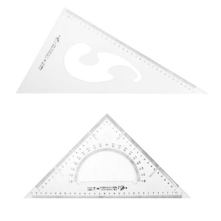 Stationery 30/60 45 Degree Triangle Rulers Protractor Drawing Tool 2 ...