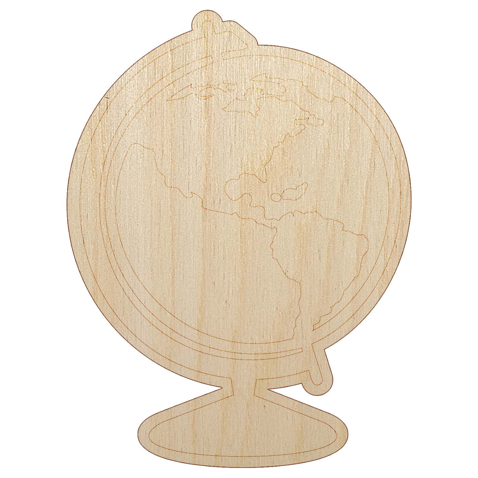 Explorer World Globe of Planet Earth Wood Shape Unfinished Piece Cutout ...