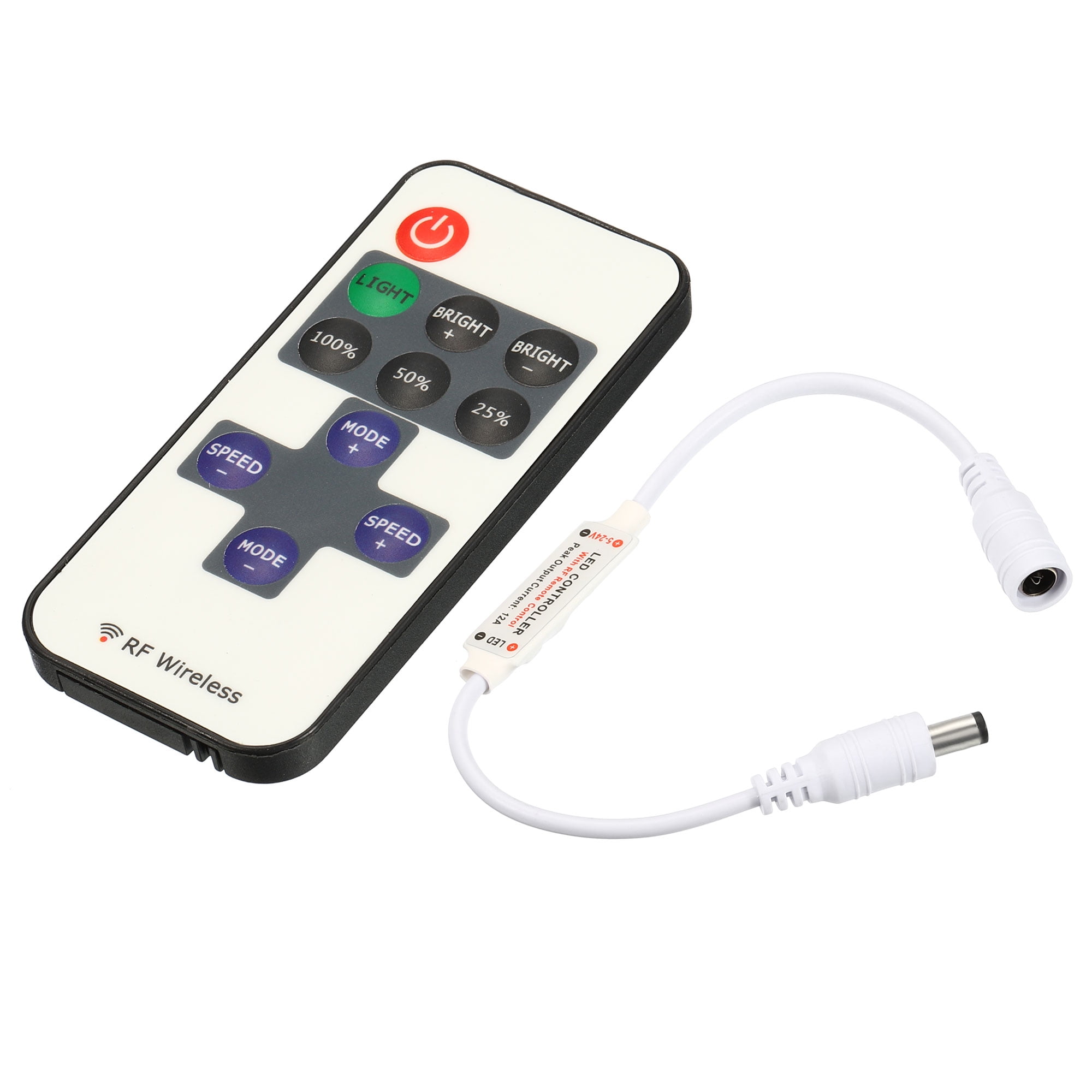 Uxcell 5V to 24V DC Plug RF Remote Control Lamp Switch Single Color LED ...