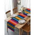 Burlap Table Runner 70 Inches Long, Colorful Stripes Gradient Rainbow ...