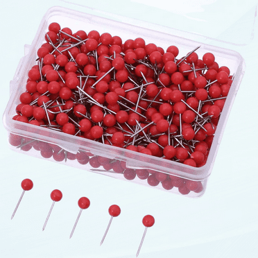 JAM Paper Push Pins, Round Head Map Tacks, 1 inch, Orange, 100/Pack ...