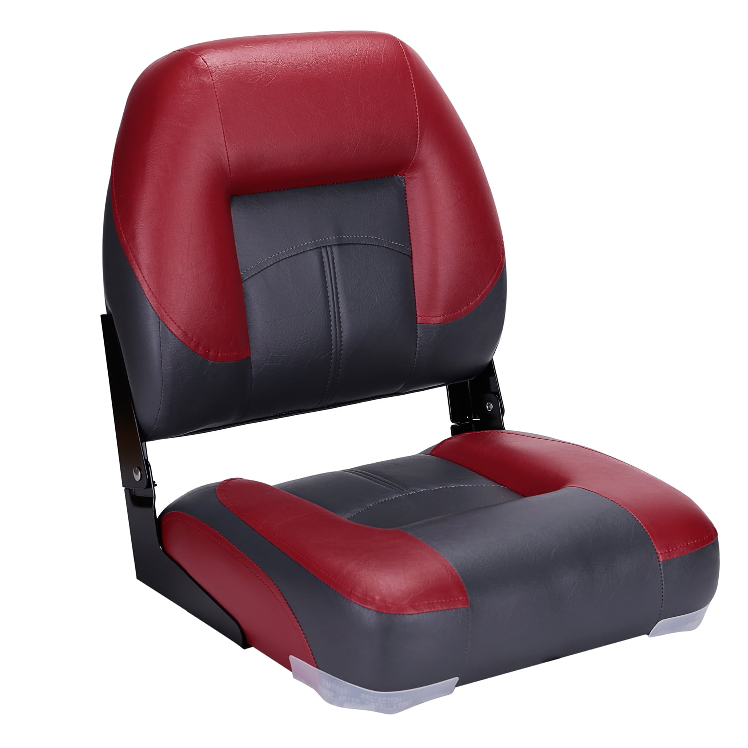 NORTHCAPTAIN Deluxe Charcoal/Wine Red Low Back Folding Boat Seat, 1 ...