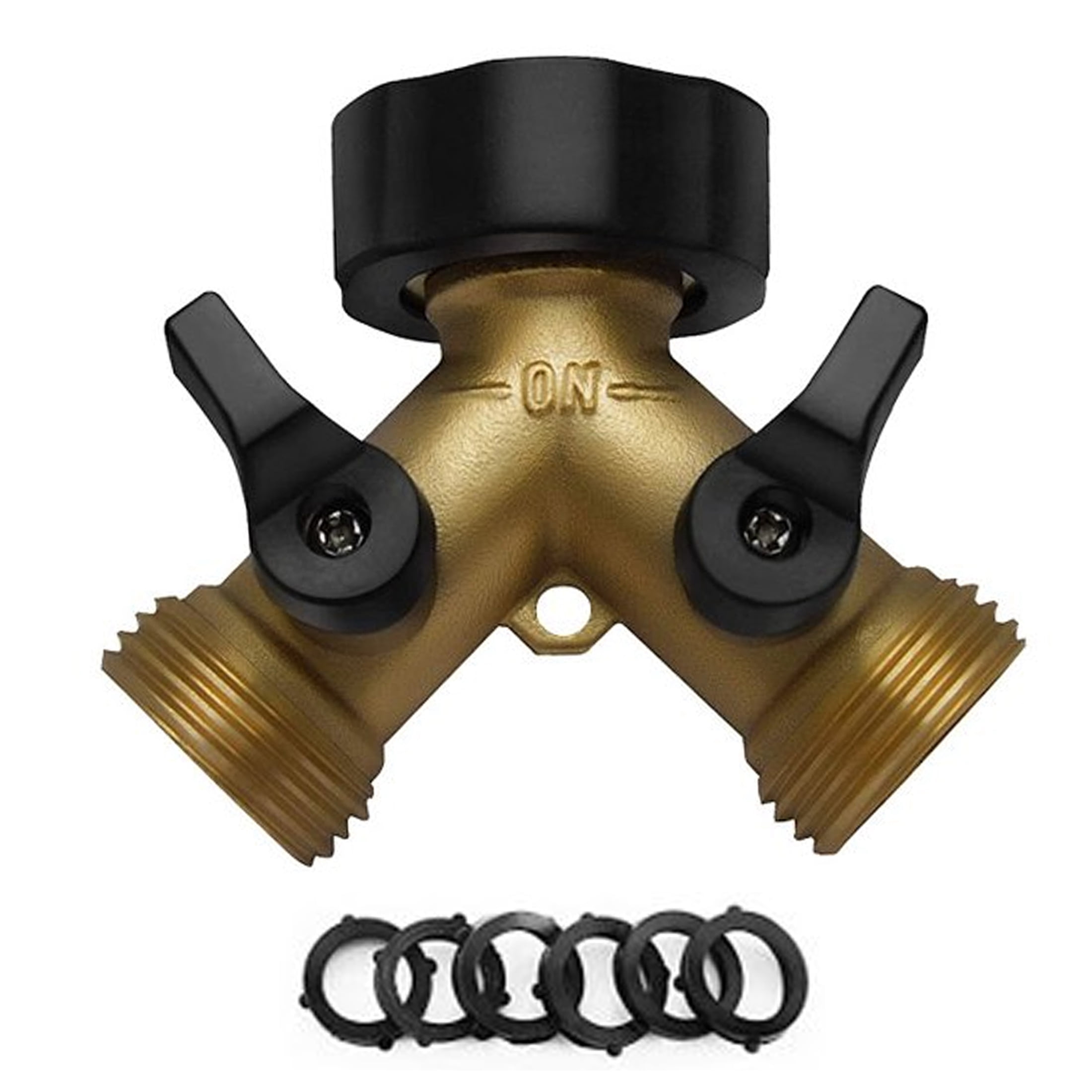 Newtall 1/2 Pack Garden Hose Splitter 2 Way, Heavy Duty Brass Connector ...