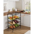 25.2''W Kitchen Storage Cart, Rolling Snack Cart, 4 Tier Fruit Basket ...