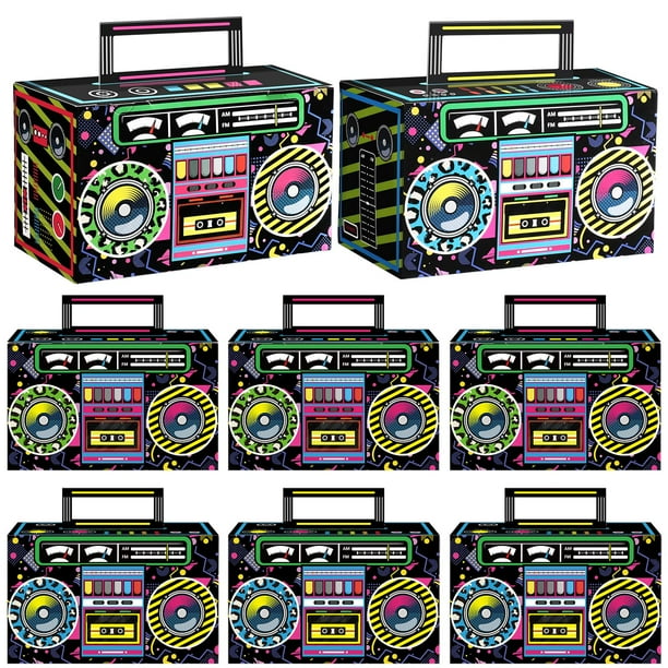 80s Party Favor Boxes, Novelty Boom Box Favors Gift Treat Goodie Candy ...