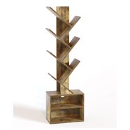 Dextrus 5-Tier S-Shaped Bookshelf, Geometric Bookcase Wooden Z-Shelf ...