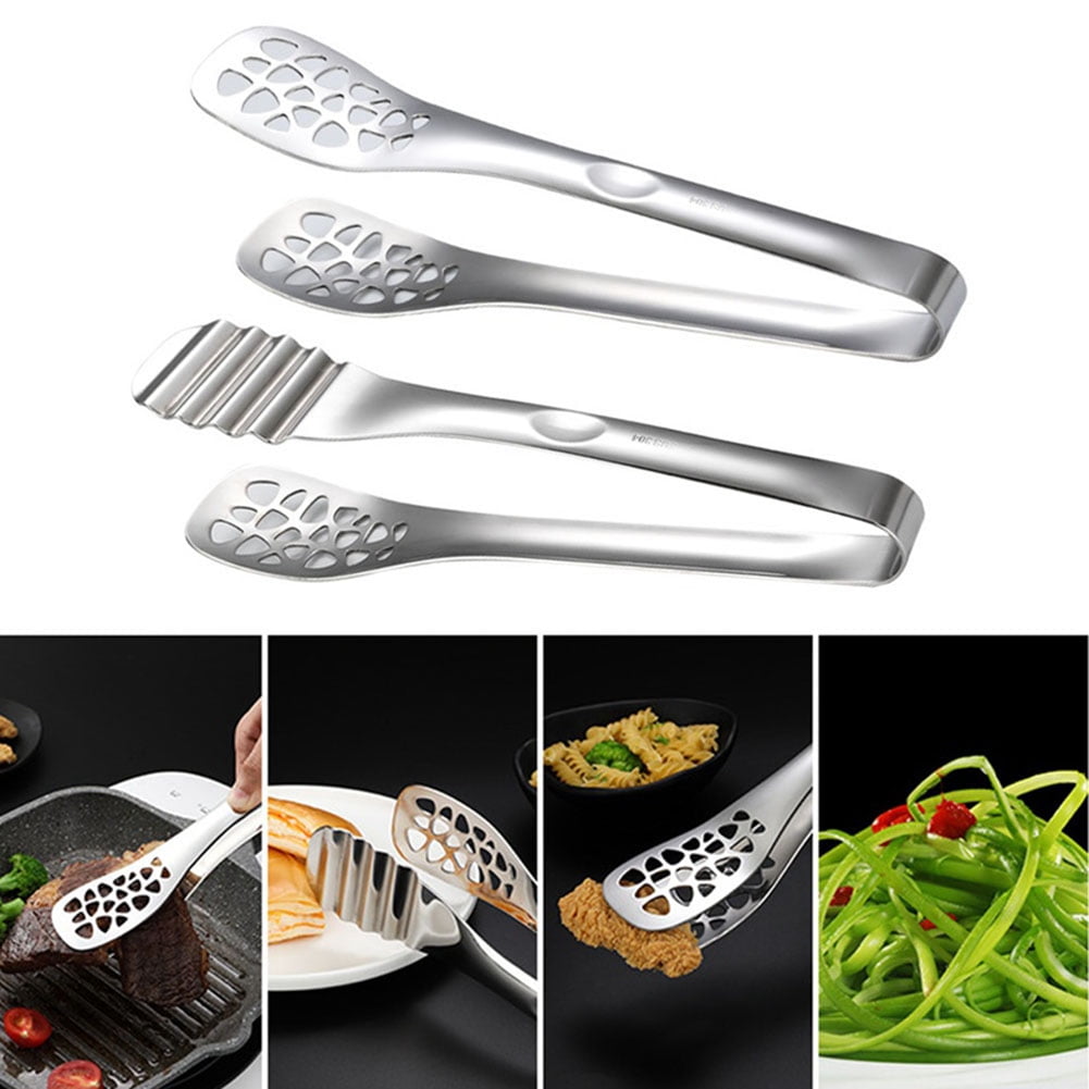 kiskick Stainless Steel Food Bread Steak Tongs - Kitchen Buffet Serving ...