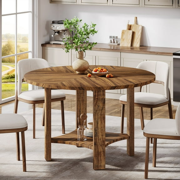 Tribesigns 47" Square Dining Table for 4, Wood Kitchen Table with ...