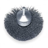 Stem-Mounted Circular Flared End Brushes, Steel, 16,000 rpm, 3" x 0.008 ...
