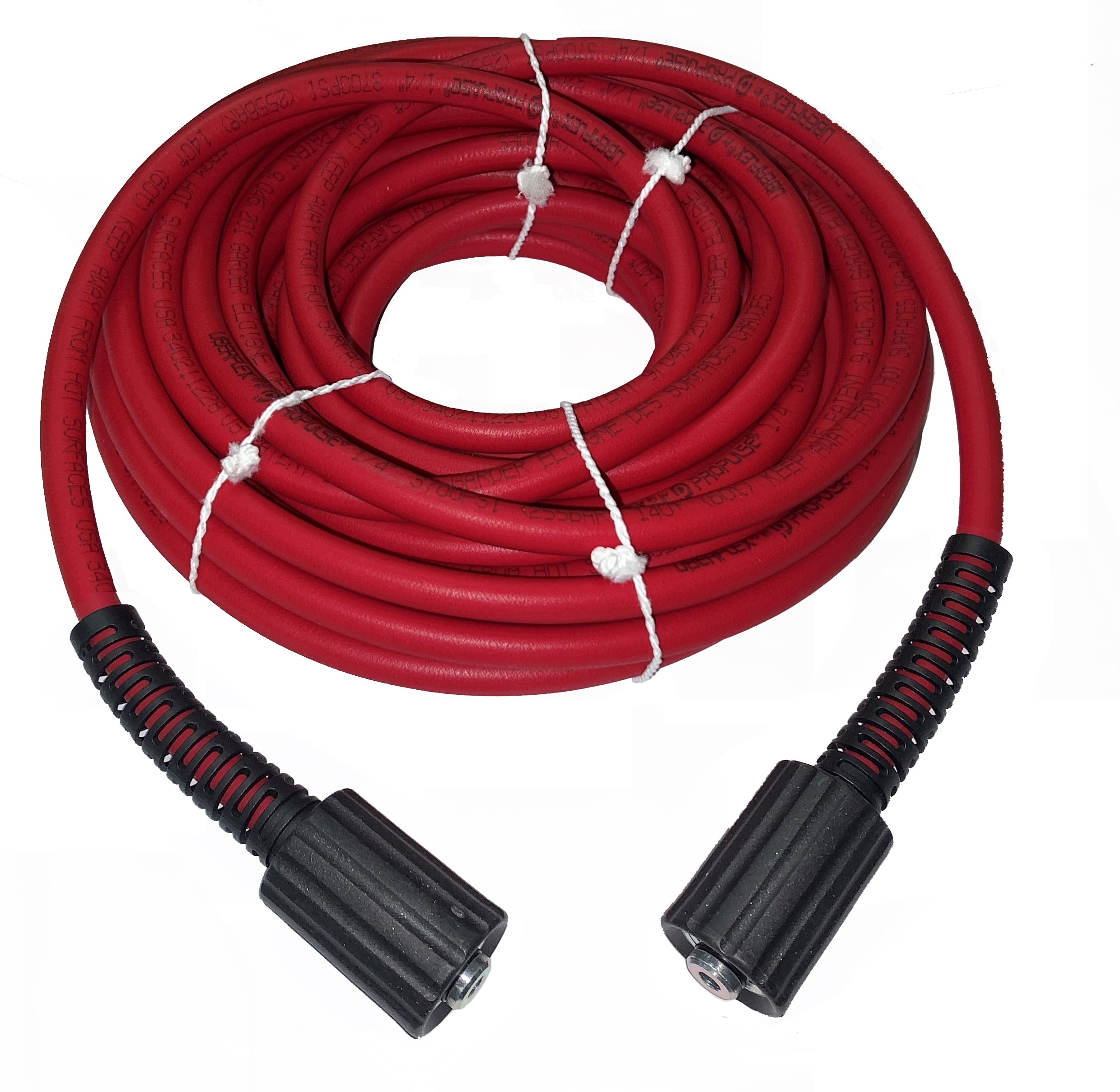 Red UBERFLEX Kink Resistant Pressure Washer Hose 1/4" x 50' 3,700 PSI ...