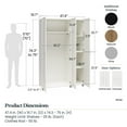 RealRooms Basin 3 Door Wardrobe, Bedroom Closet with Clothing Rod ...