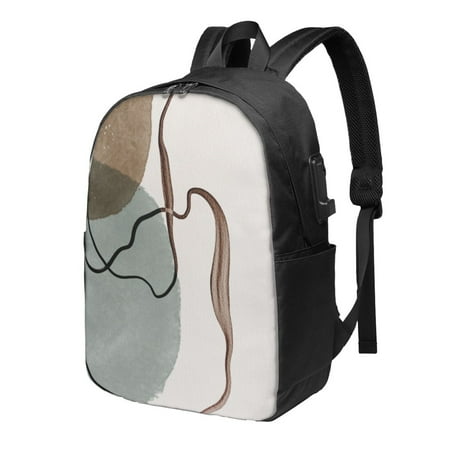 YFYANG 17" Laptop Backpack, Abstract Watercolor Lines Fashion Travel ...