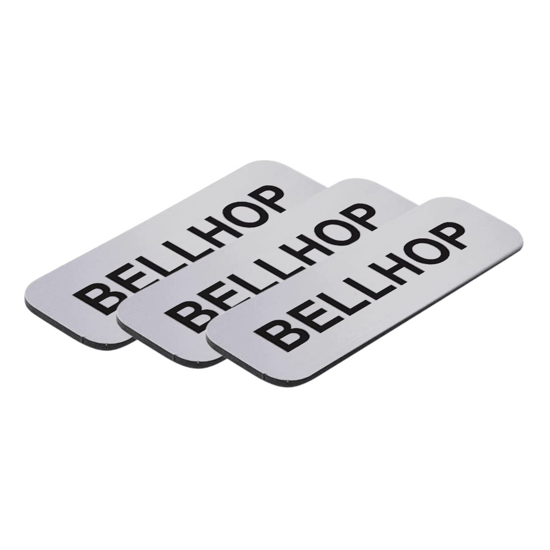 Bellhop 1 x 3" Name Tag/Badge, Silver, (3 Pack) - Walmart.com