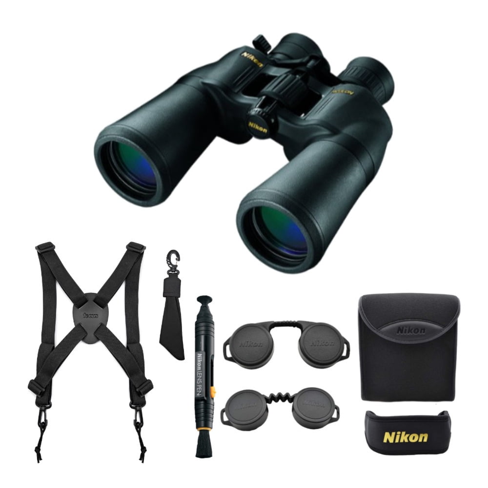 Nikon Aculon A211 10-22x50 Porro Prism Zoom Binoculars (Black) Bundle ...