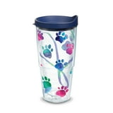 Project Paws Dog Paws Script Heart 24 oz Tumbler with lid, 2 Pack ...