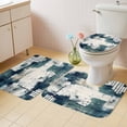 Blue Color Block Bathroom Rugs Set Abstract Art Vintage Gradient Navy ...