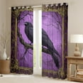 Castle Fairy Black Crow Blackout Curtains Set of 2 (52x84 Each),Gothic ...