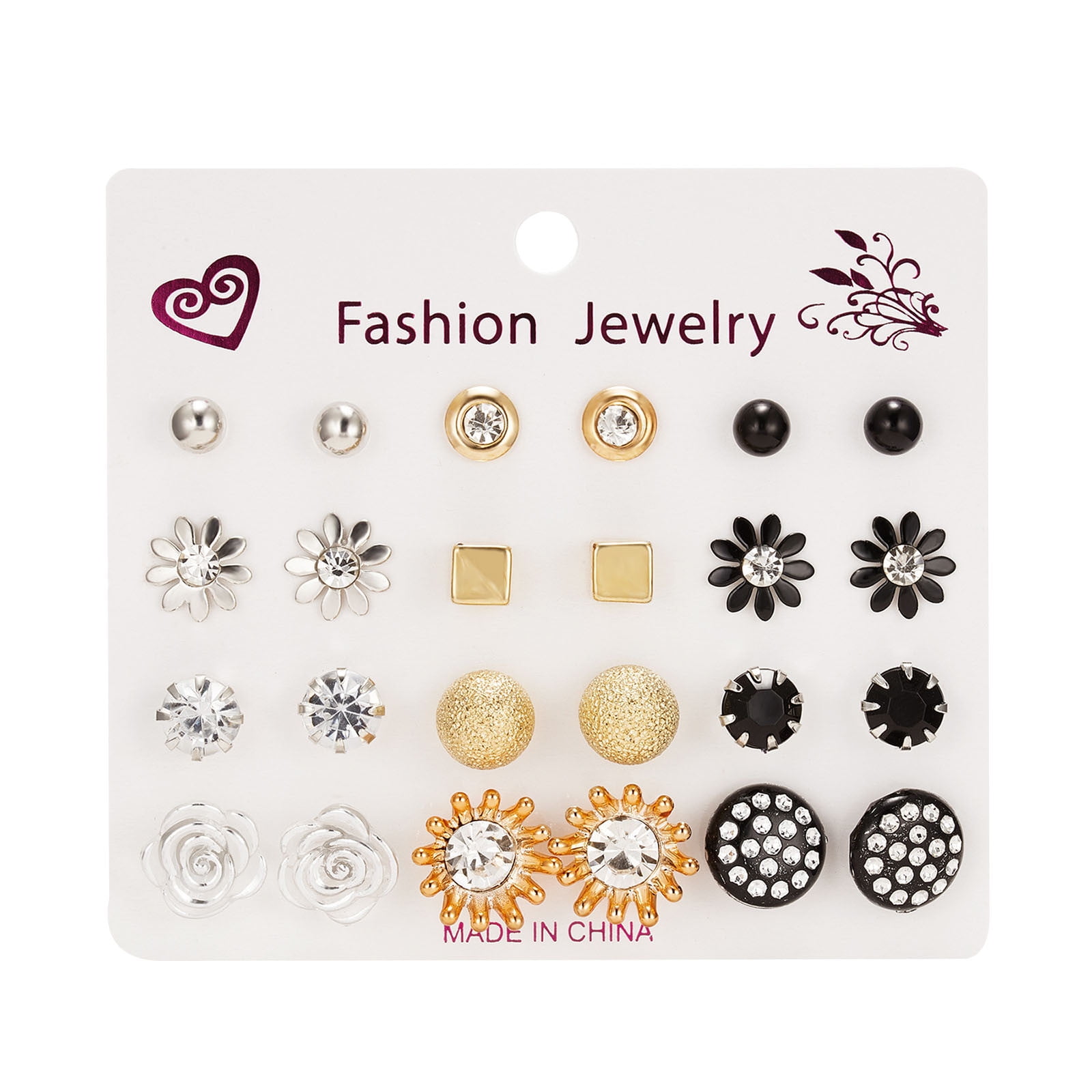 Click here for Pisexur Stud Earrings For Mom Girls New Paper Card... prices