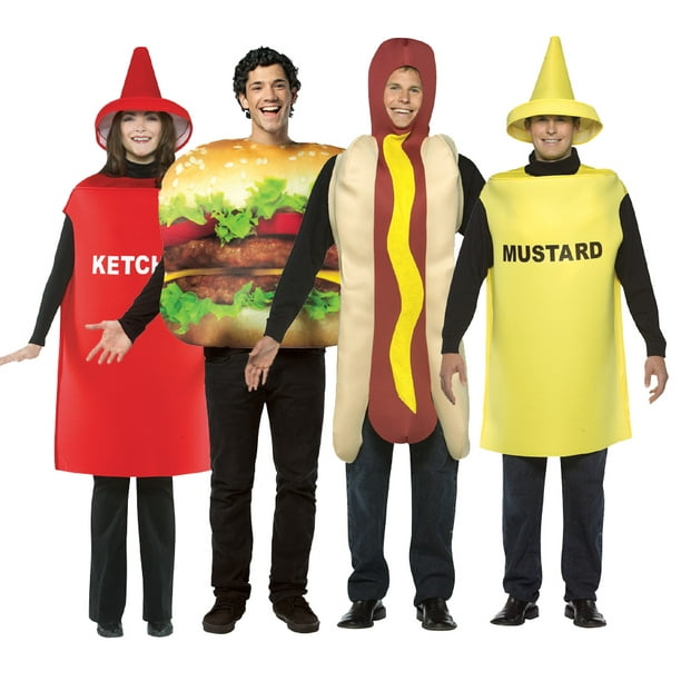 Fast Food Costume Set - Burger, Hot Dog, Ketchup, Mustard - Walmart.com