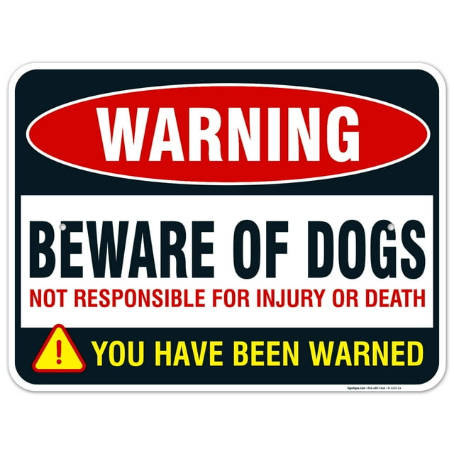 Beware of Dog Sign, Dog Warning Sign, 18x24 Aluminum 18x24 Aluminum ...