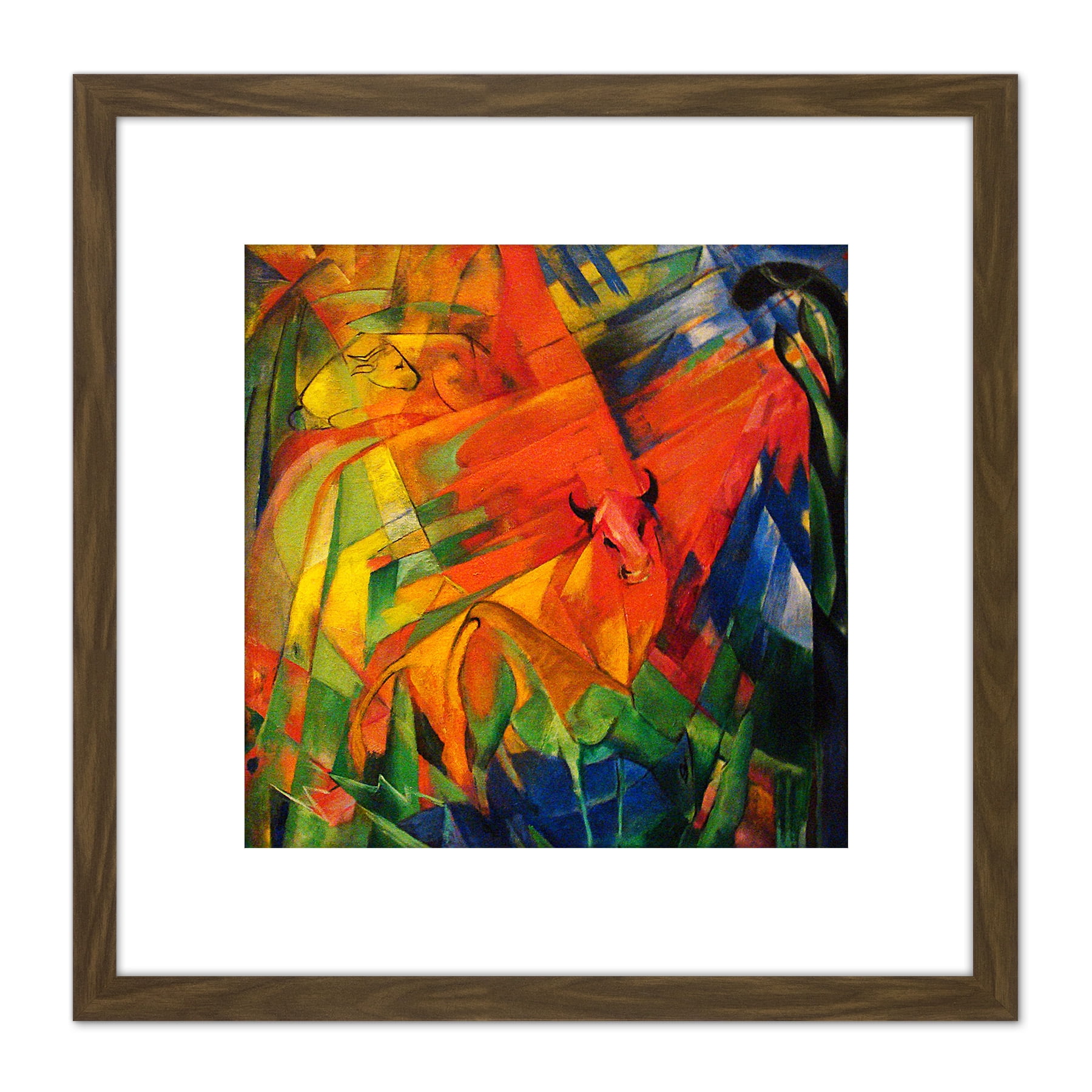 Marc Animals In Landscape Expressionist Painting 8X8 Inch Square Wooden ...