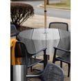 Black And Square Outdoor Tablecloth with Umbrella Hole White Grey ...