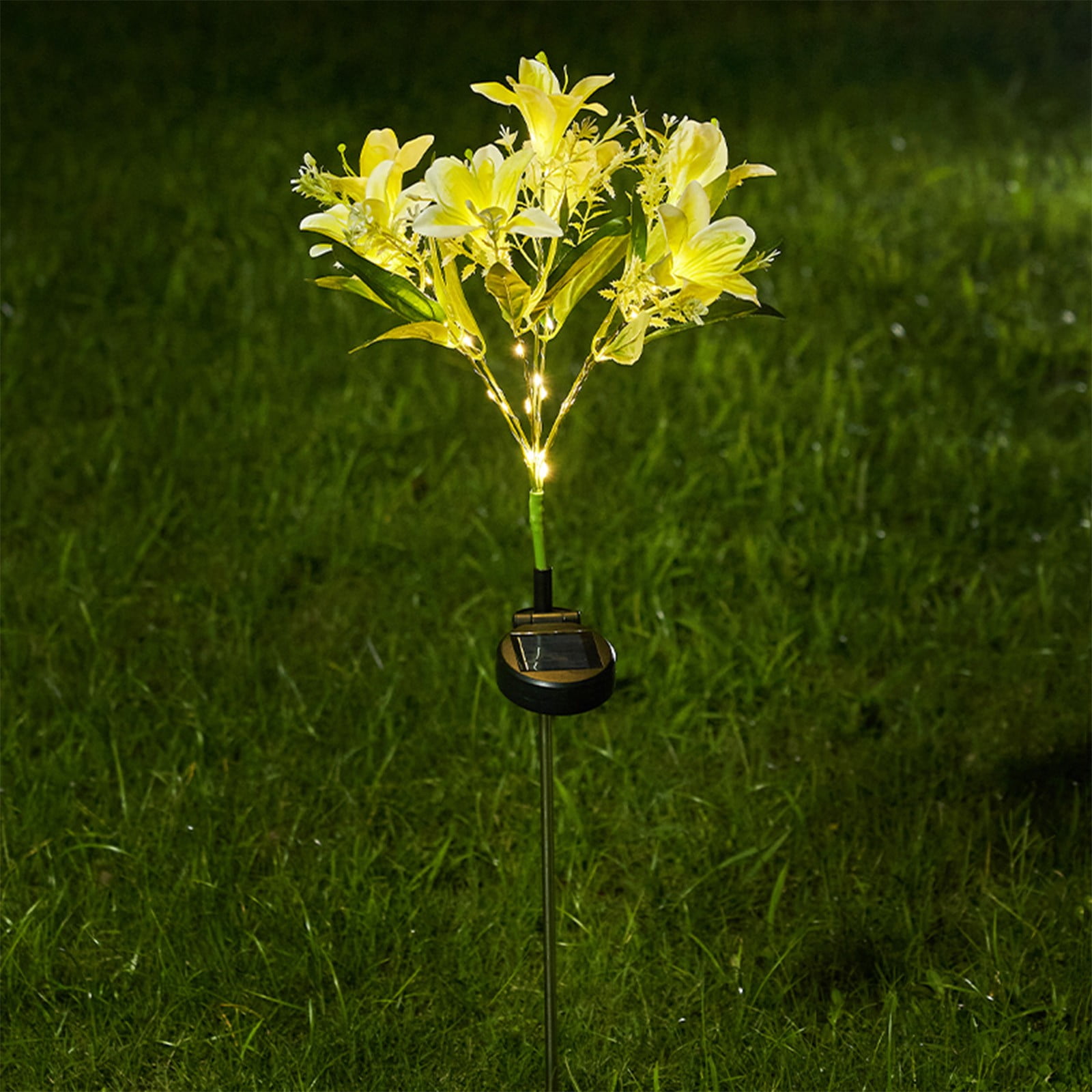 Luces LED de jardín de flores alimentadas por energía solar, 7 flores ...