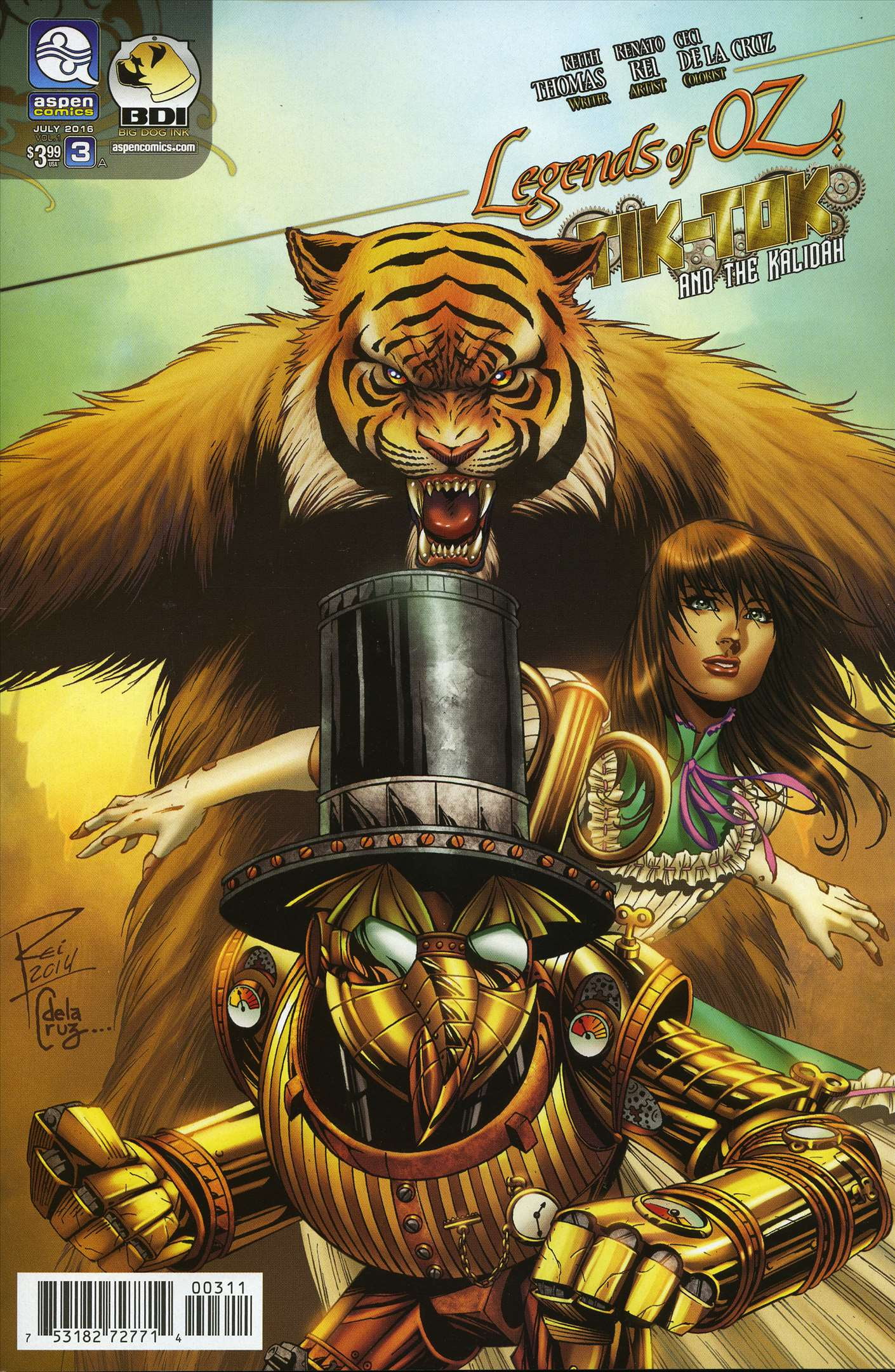 Legends Of Oz: Tik-Tok and the Kalidah #3A VF ; Aspen Comic Book ...