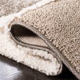 SAFAVIEH Florida Laidley Geometric Shag Runner Rug, Brown/Ivory, 2'3" x ...