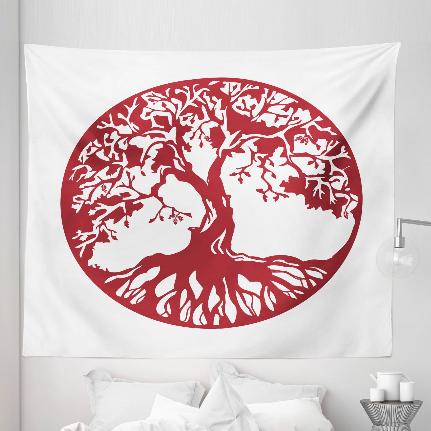 Tree Tapestry, Traditional Oak Silhouette Mythological Foliage ...