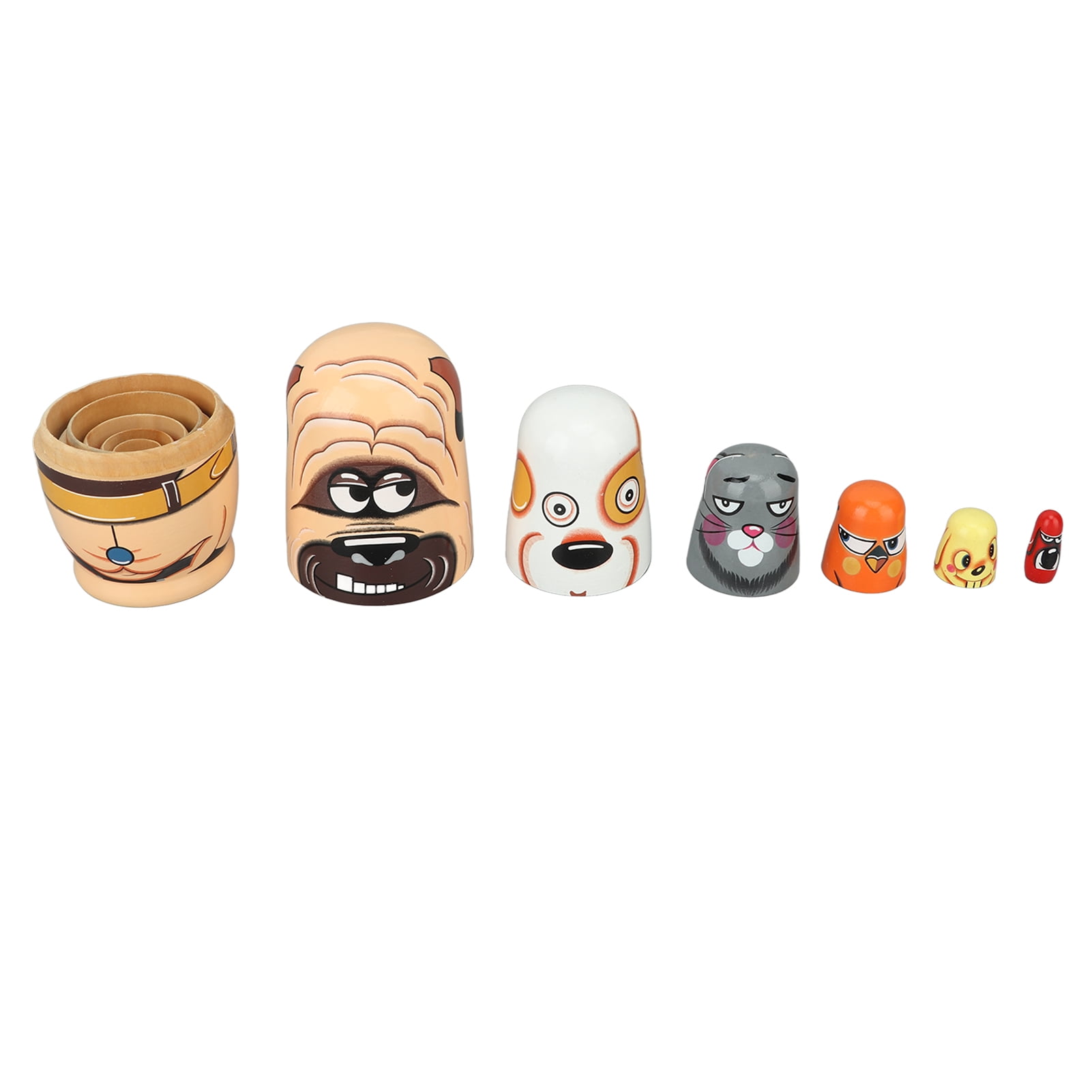 Muñecas anidadas de animales de madera, 6 piezas de muñecas anidadas ...