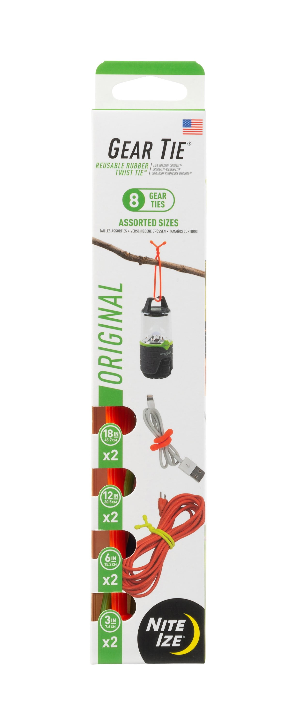 Nite Ize Gear Tie Reusable Rubber Twist Tie Assortment - 8 Pack ...