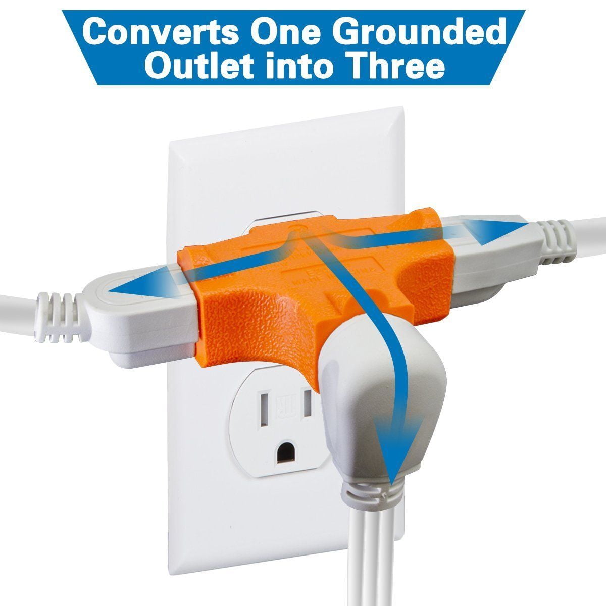 Buy 3-Outlet Grounding Adapter, ANKO [UL Listed] Heavy-Duty Grounded ...