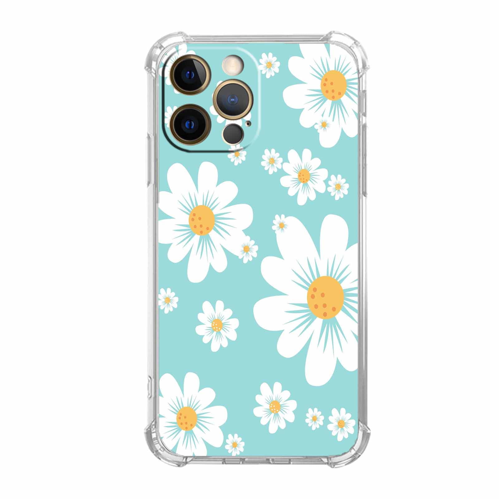 Little White Flower Case for iPhone 12 Pro Max,Aesthetic Art Design Pattern Soft Full TPU Bumper ...