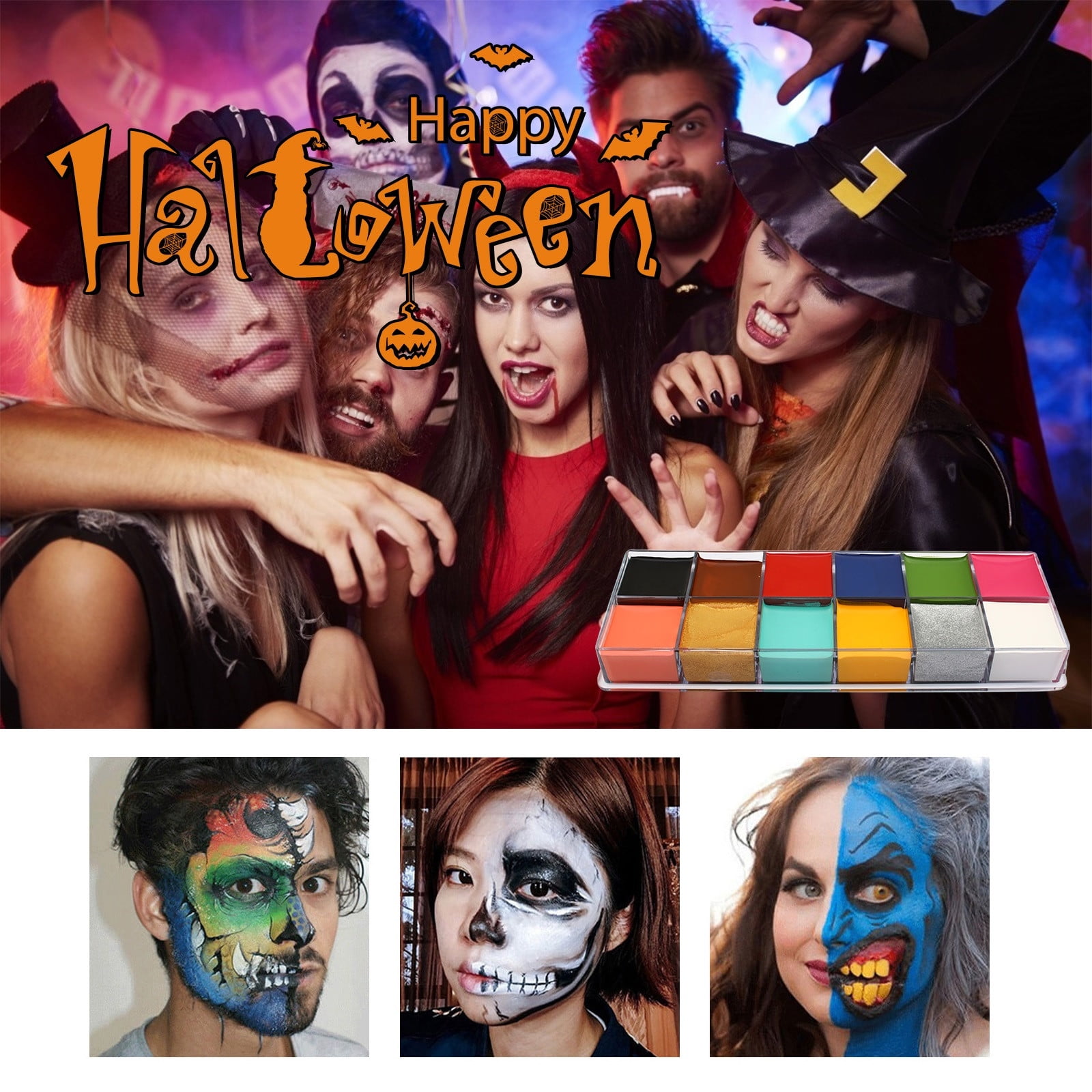 Kokovifyves 12 Color Face Body Paint Oil Painting Art Make Up Tool ...