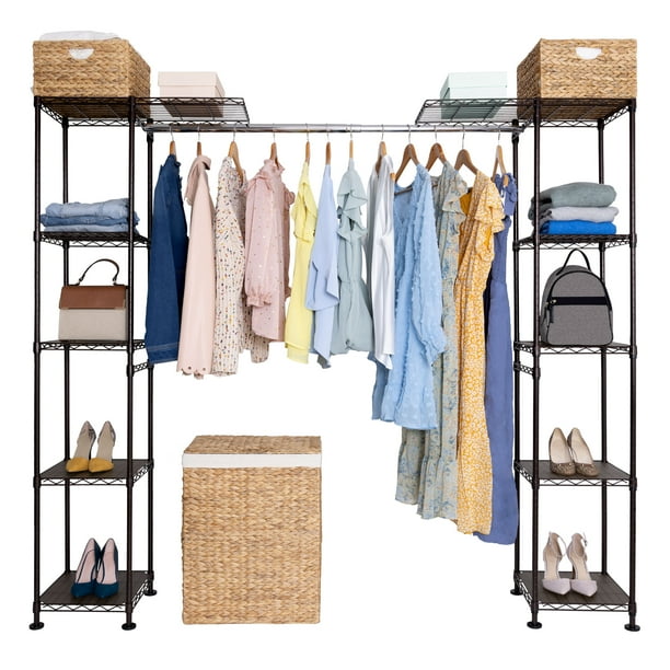 Seville Classics Steel Expandable Closet Organization System, Satin ...