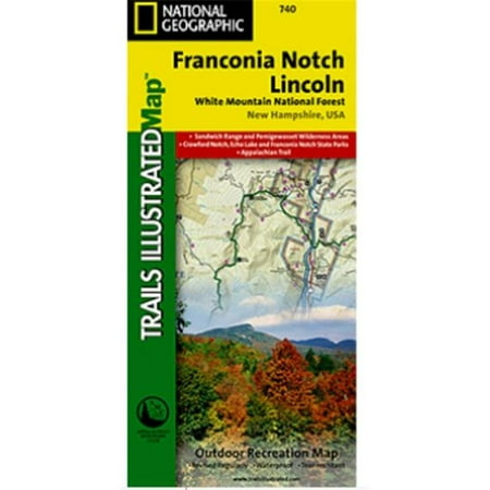 National Geographic TI00000740 Map Of Franconia Notch-North Conway ...
