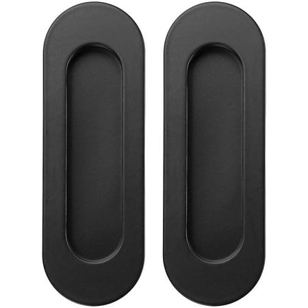 2 Pack Oval Flush Pulls Brushed Oval Flush Recessed Sliding Door Pull ...