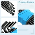 9 Piece Ball End Hex Key Set, Metric Sizes L-Key Wrench Tool, 1.5-10 mm ...