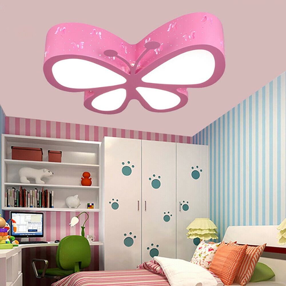 Modern Children Room Butterfly LED Ceiling Light Girls Bedroom Lamp ...