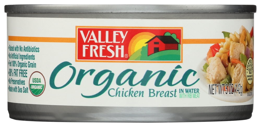 Valley Fresh Organic Chicken In Water, 5 oz, Pack of 12 - Walmart.com